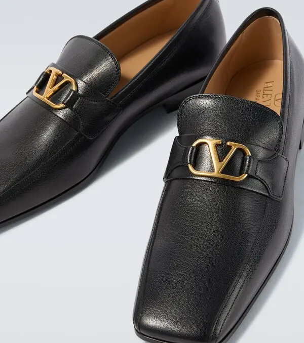 Valentino Garavani Vlogo Leather Loafers