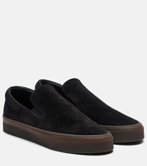 THE ROW Mh Suede Slip-on Shoes