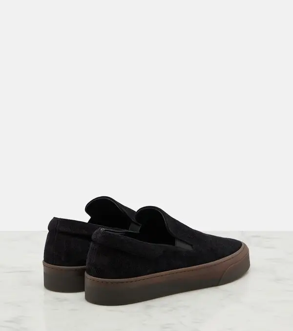 THE ROW Mh Suede Slip-on Shoes