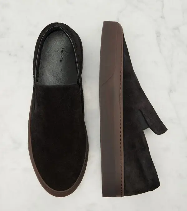 THE ROW Mh Suede Slip-on Shoes