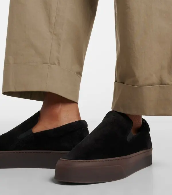 THE ROW Mh Suede Slip-on Shoes