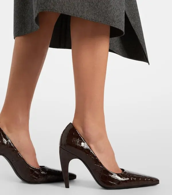 JUDE Fame 105 Croc-embossed Leather Pumps