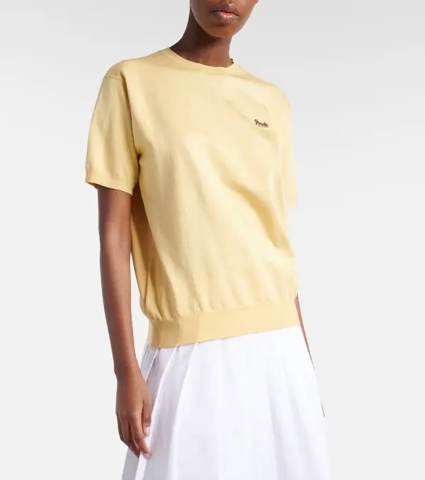 Prada Logo Silk-blend Sweater - Yellow