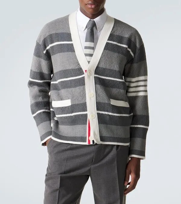 Thom Browne Striped Cotton Cardigan