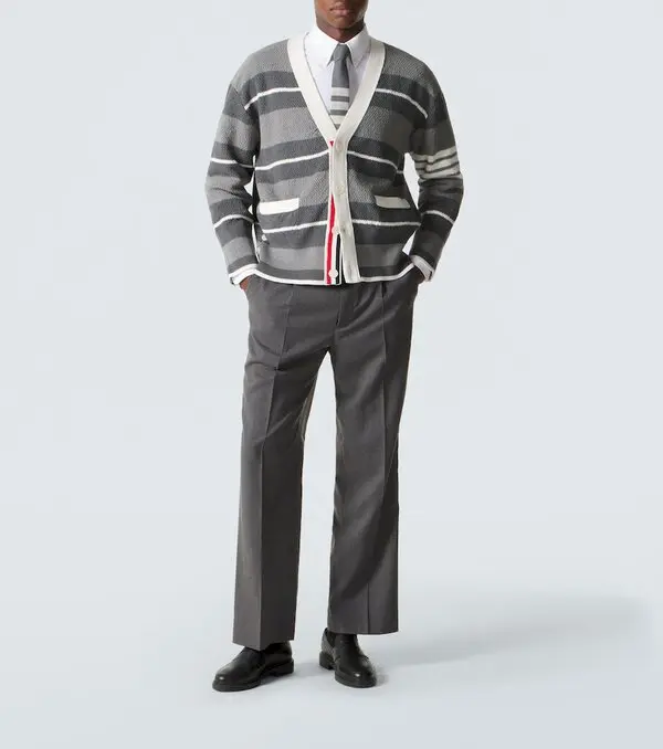 Thom Browne Striped Cotton Cardigan