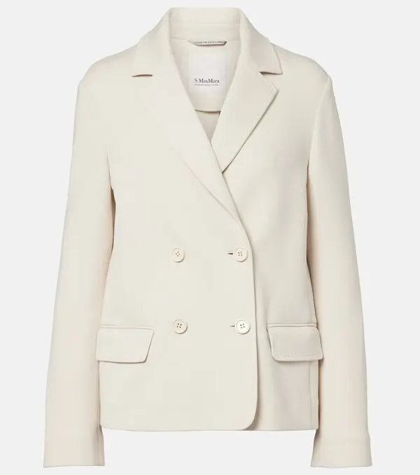 Max Mara Badia Cotton-blend Jersey Blazer - White