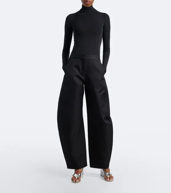 Alaïa Cube Mirrored Wedge Thong Sandals