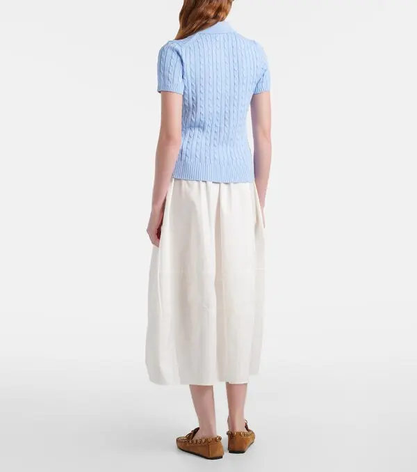 Polo Ralph Lauren Cotton Poplin Midi Skirt