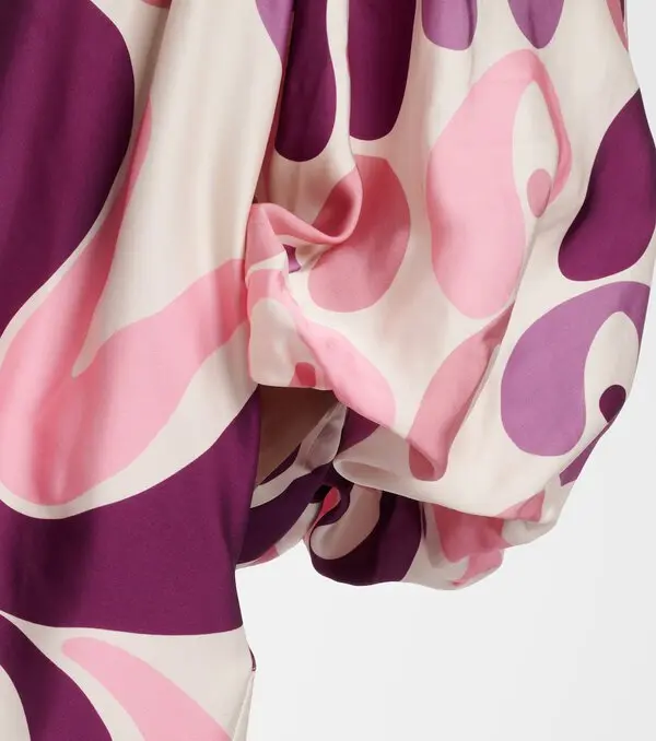 ADRIANA DEGREAS Printed Satin Mini Dress