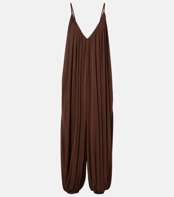 ADRIANA DEGREAS Draped Jumpsuit - Brown