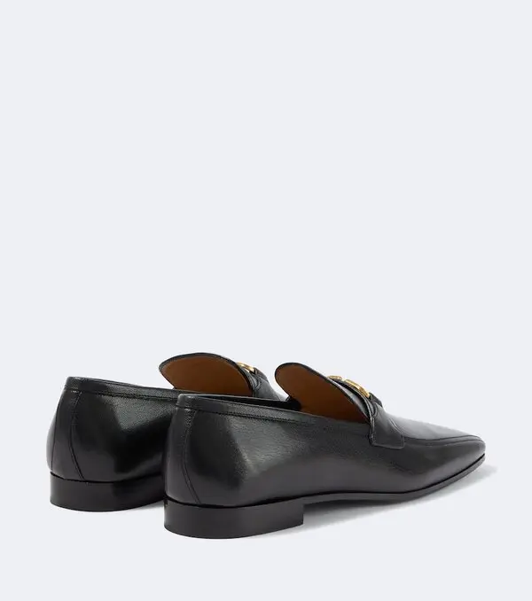 Valentino Garavani Vlogo Leather Loafers - Black