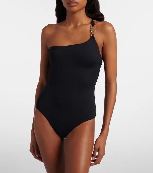 Melissa Odabash One-shoulder Embellished Swimsuit - Black