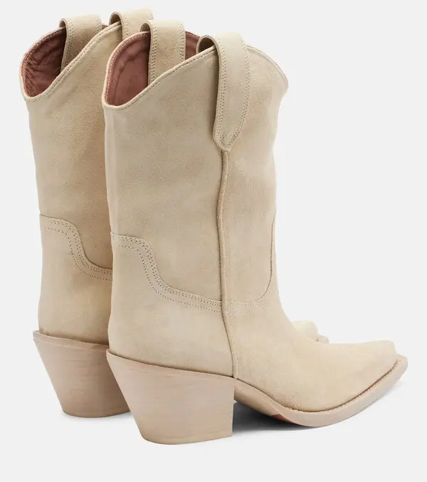 Paris Texas Dakota Suede Ankle Boots - Beige