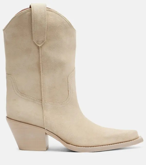 Paris Texas Dakota Suede Ankle Boots - Beige