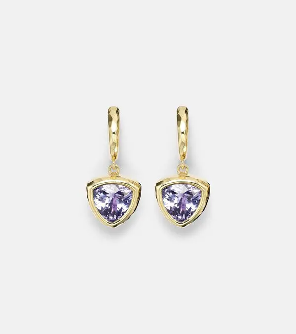 OCTAVIA ELIZABETH Hidden Gems Tanzanite Hoop Earrings - Gold