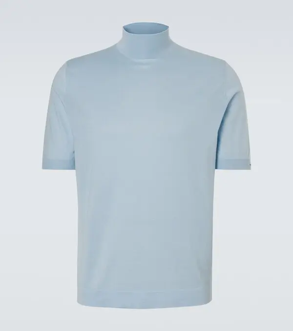 Prada Cotton Turtleneck Sweater - Blue