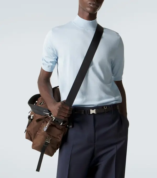 Prada Cotton Turtleneck Sweater - Blue