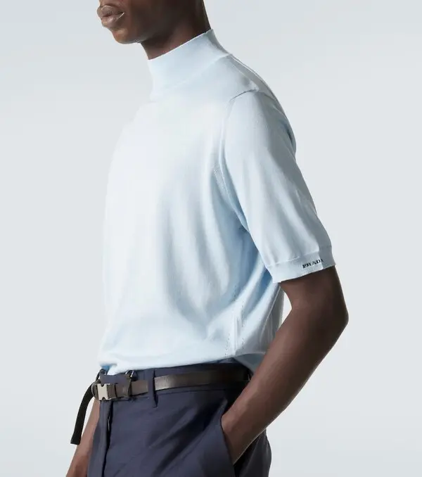 Prada Cotton Turtleneck Sweater - Blue