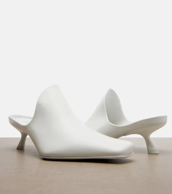 Loewe Emily Leather Mules - White