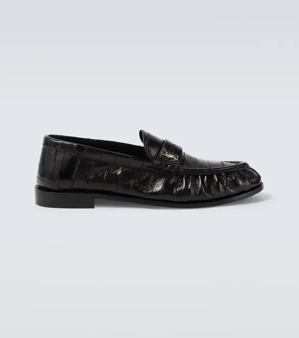 Saint Laurent Le Loafer Eel Leather Penny Loafers - Black