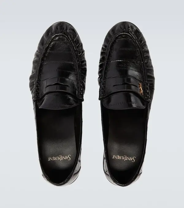 Saint Laurent Le Loafer Eel Leather Penny Loafers - Black