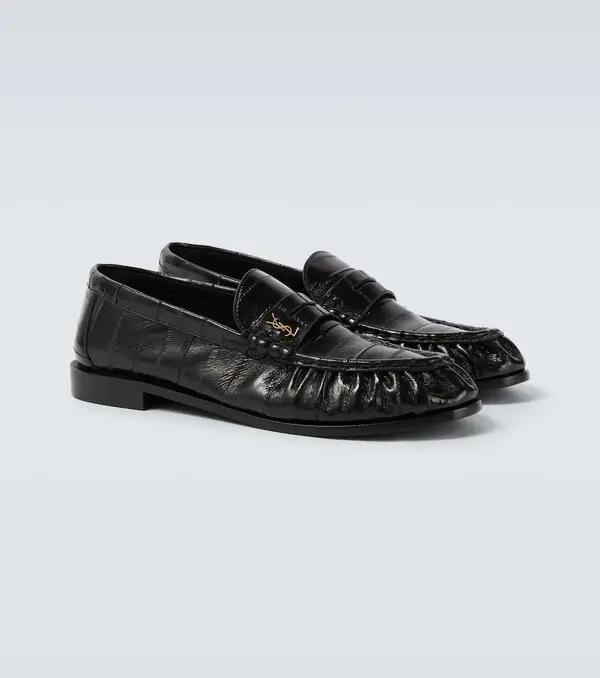 Saint Laurent Le Loafer Eel Leather Penny Loafers - Black
