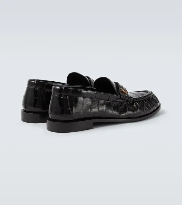 Saint Laurent Le Loafer Eel Leather Penny Loafers - Black