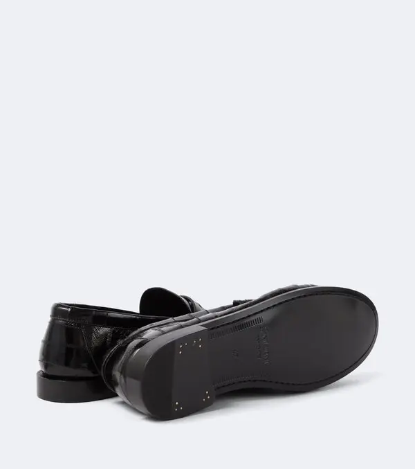 Saint Laurent Le Loafer Eel Leather Penny Loafers - Black