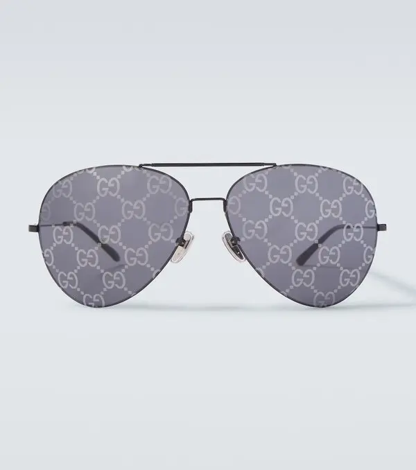 Gucci Gg Aviator Sunglasses - Black