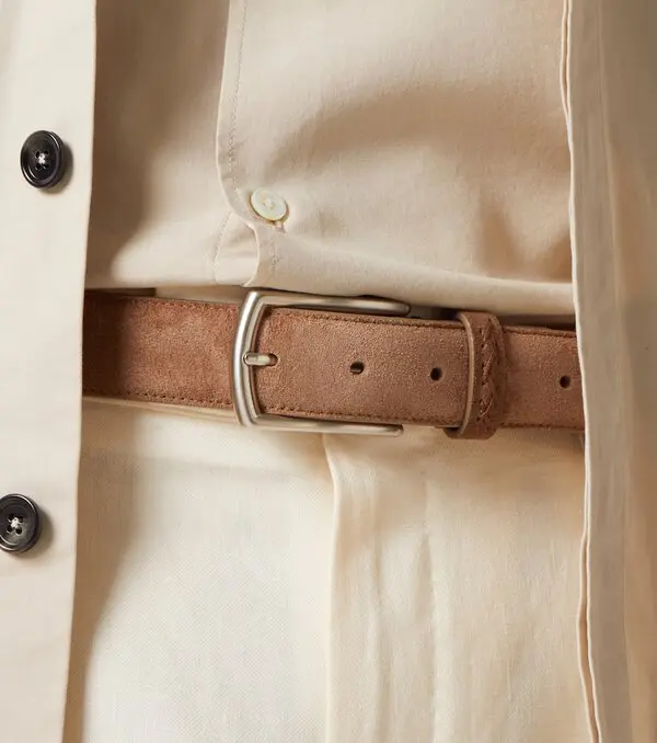 Zegna Triple Stitch Suede Belt
