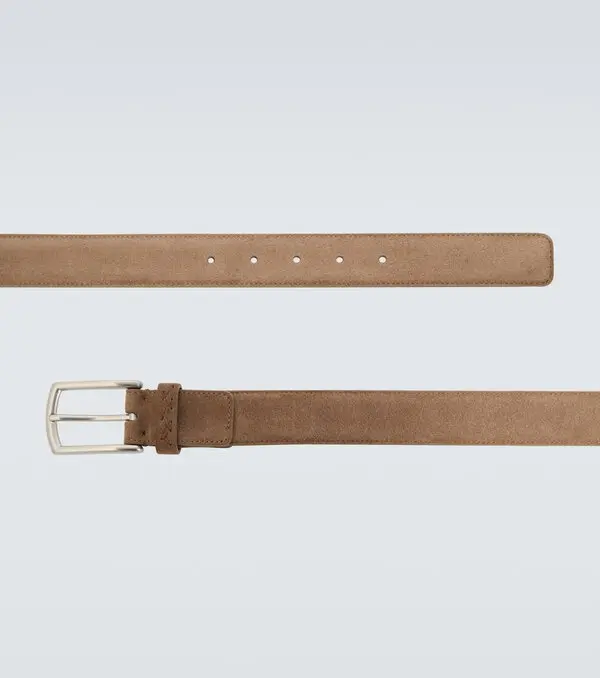 Zegna Triple Stitch Suede Belt