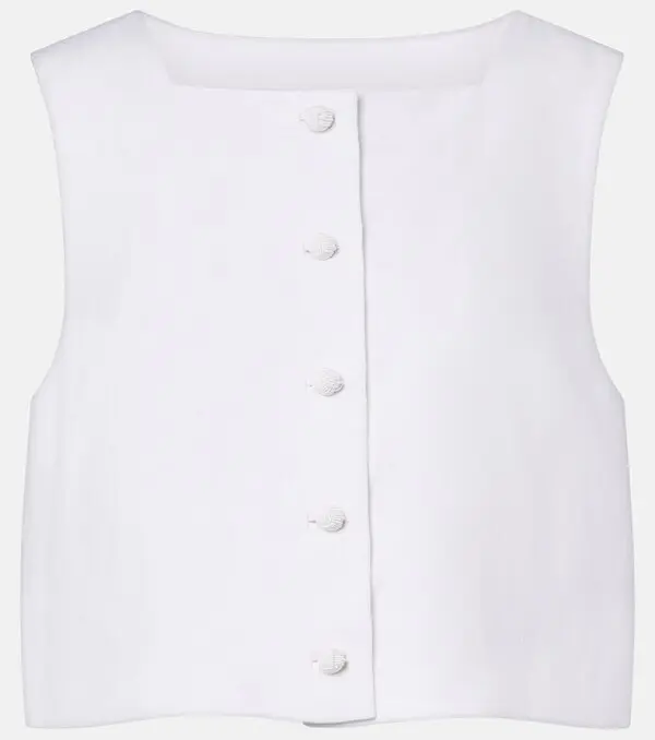 Posse Rio Linen Crop Top - White