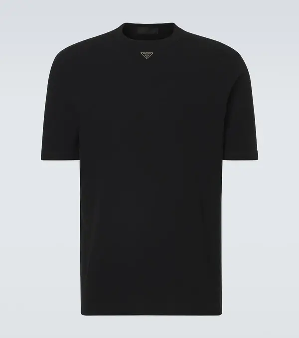 Prada Logo Cotton T-shirt - Black