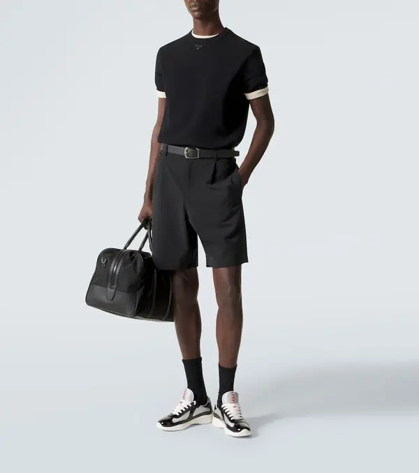 Prada Logo Cotton T-shirt - Black