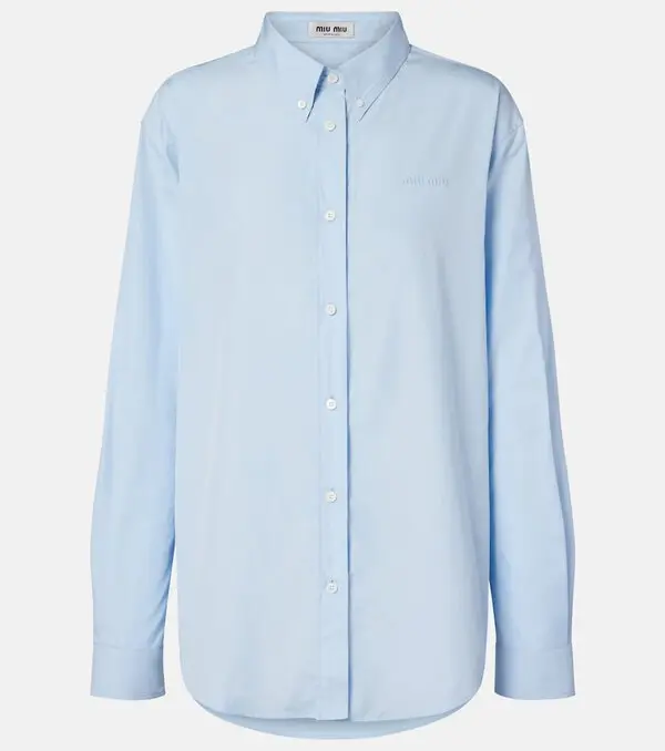 Miu Miu Cotton Poplin Shirt - Blue