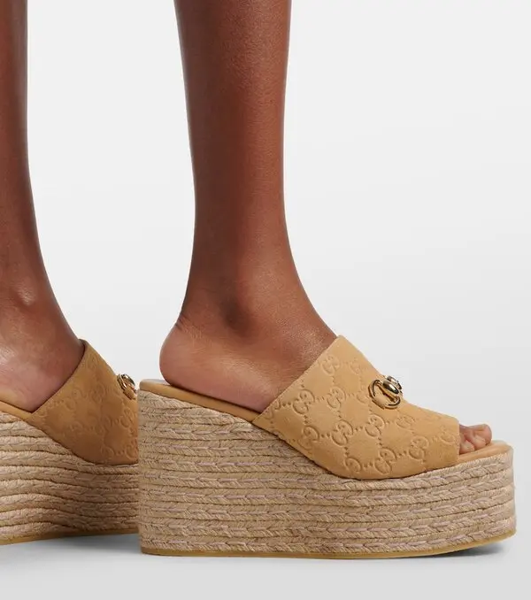 Gucci Suede Espadrille Wedges