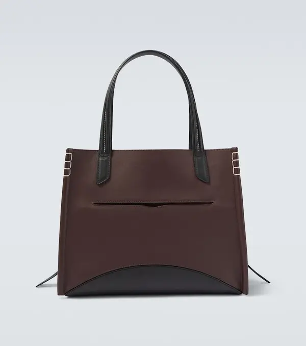JW Anderson Loafer Cabas Leather Tote - Burgundy