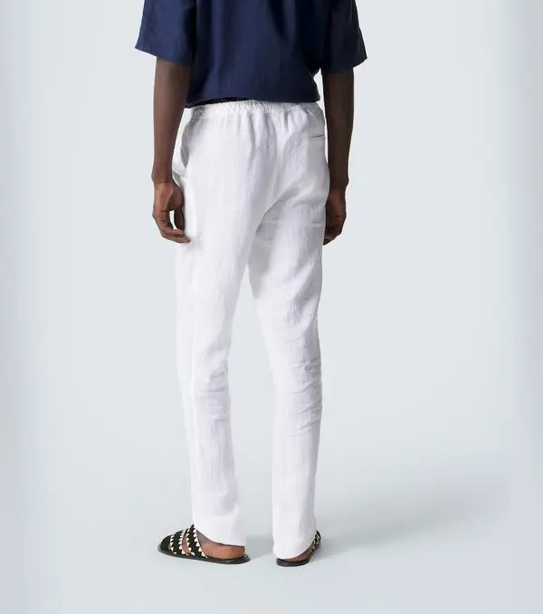 Kiton Linen Slim Pants - White