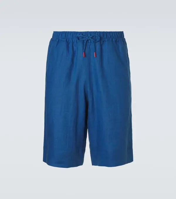 Kiton Linen Shorts - Blue