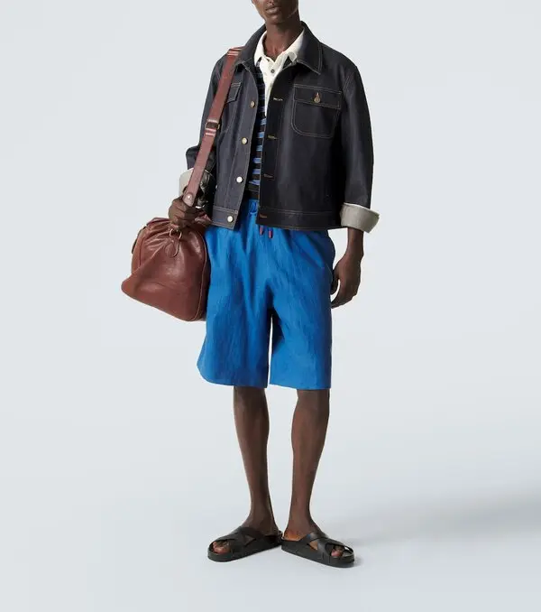Kiton Linen Shorts - Blue