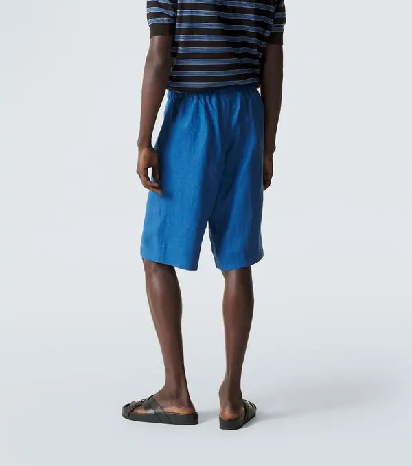 Kiton Linen Shorts - Blue