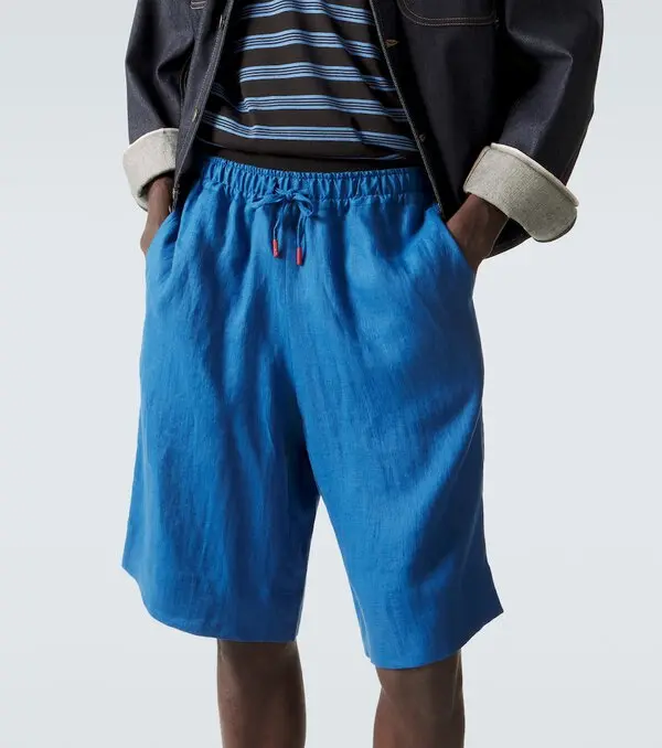 Kiton Linen Shorts - Blue