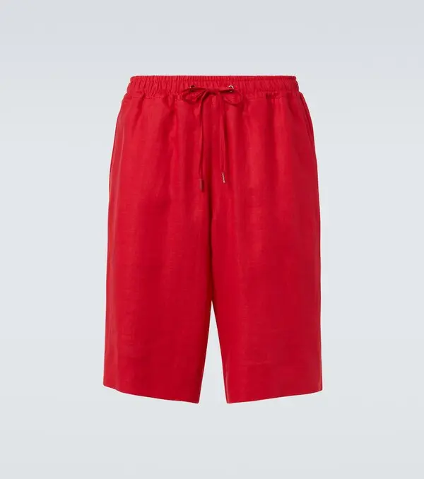 Kiton Linen Shorts - Red