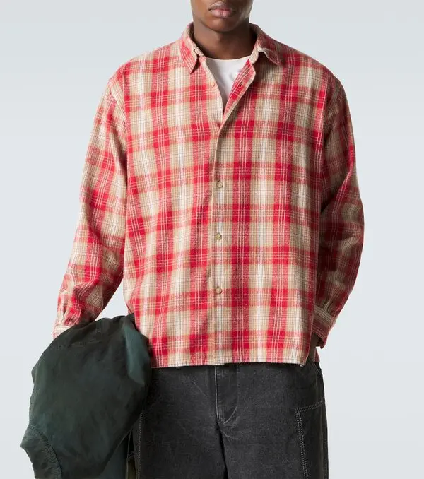 A.PRESSE Vintage Cotton And Silk Twill Shirt - Red