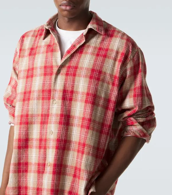 A.PRESSE Vintage Cotton And Silk Twill Shirt - Red