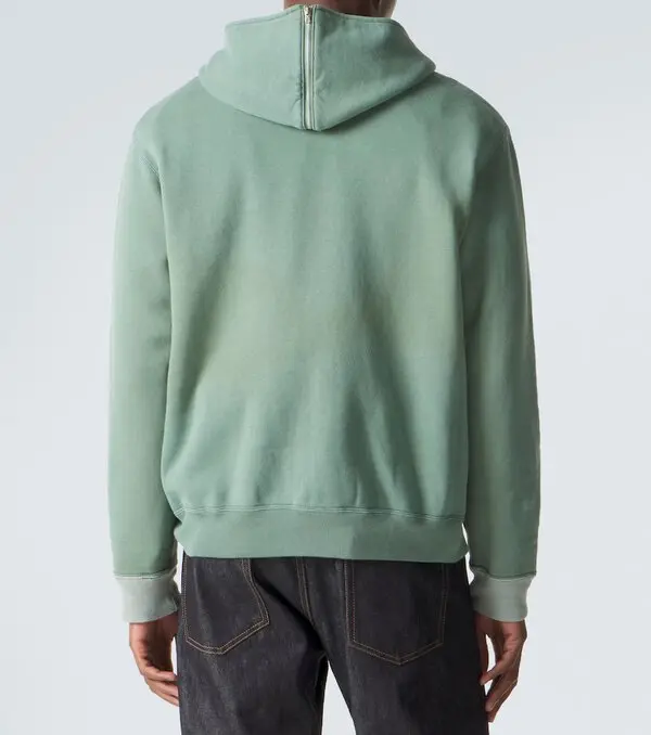 A.PRESSE Vintage Cotton Jersey Half-zip Hoodie