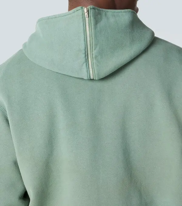 A.PRESSE Vintage Cotton Jersey Half-zip Hoodie