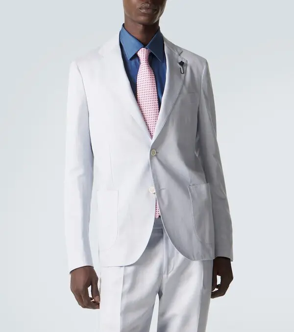 LARDINI Wool, Silk And Linen Suit