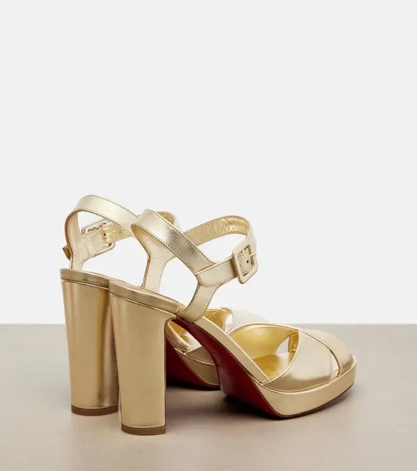 CHRISTIAN LOUBOUTIN Cora Leather Sandals - Gold