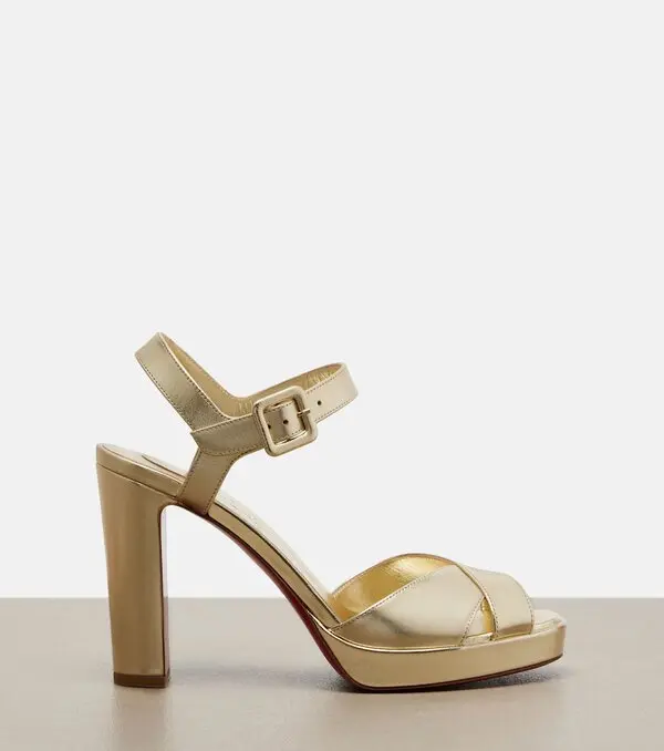CHRISTIAN LOUBOUTIN Cora Leather Sandals - Gold